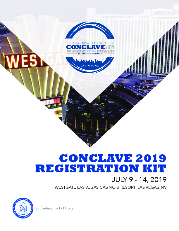 Registration Kit Conclave 2019 Las Vegas – Phi Beta Sigma Fraternity, Inc.